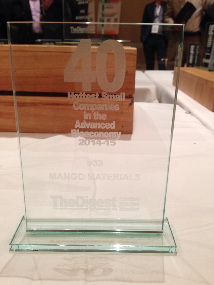 Mango Materials #33 of 40 Hottest Smaller Companies in the Advanced ...
